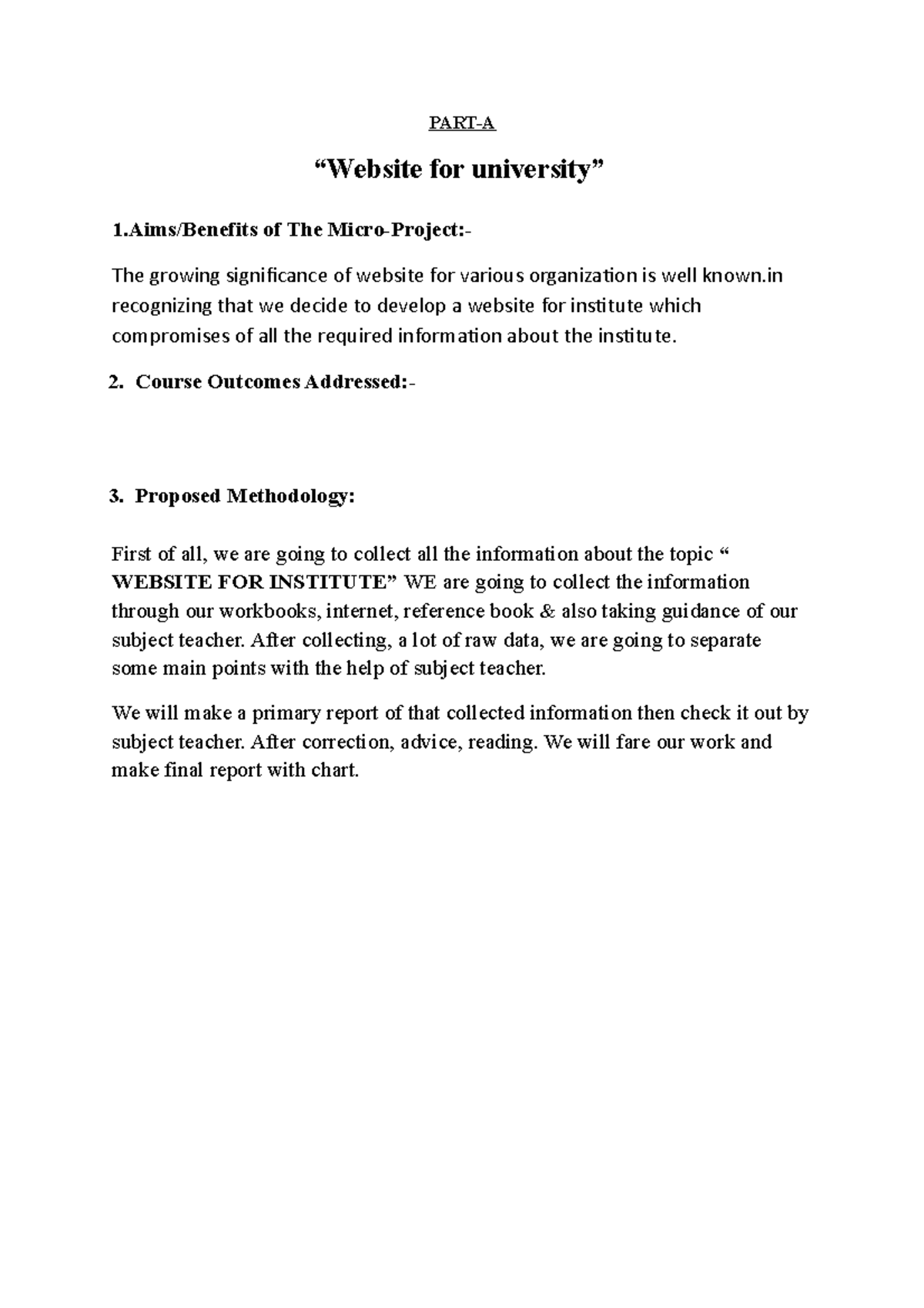 WPD 101: Micro Project on University Website Design and Development ...