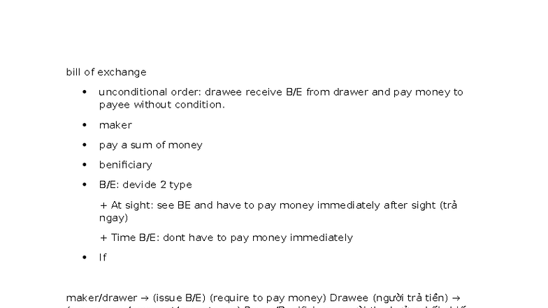 Bill of Exchange: Understanding Roles and Types in Finance - Studocu