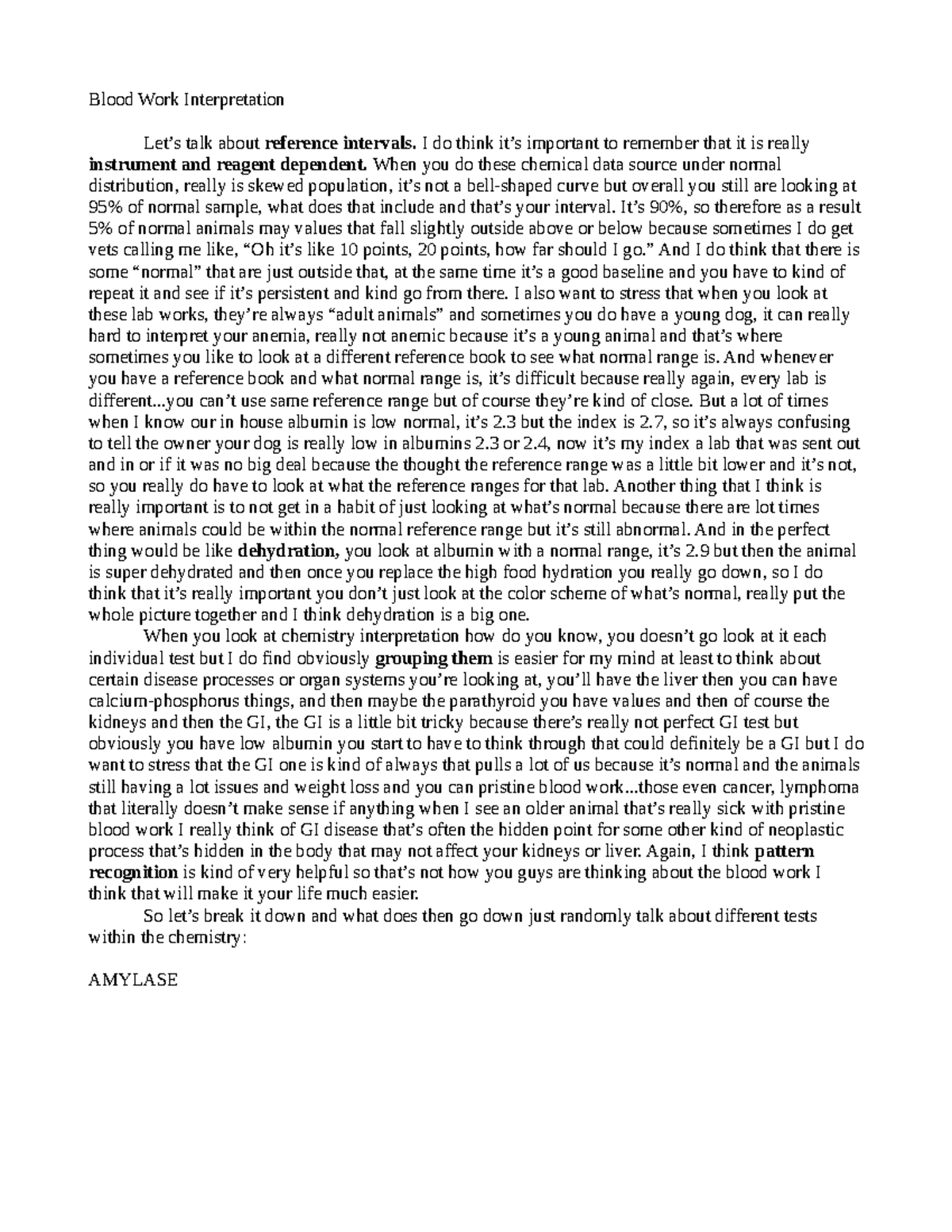 Blood Work Interpretation (Notes) - Blood Work Interpretation Let’s ...