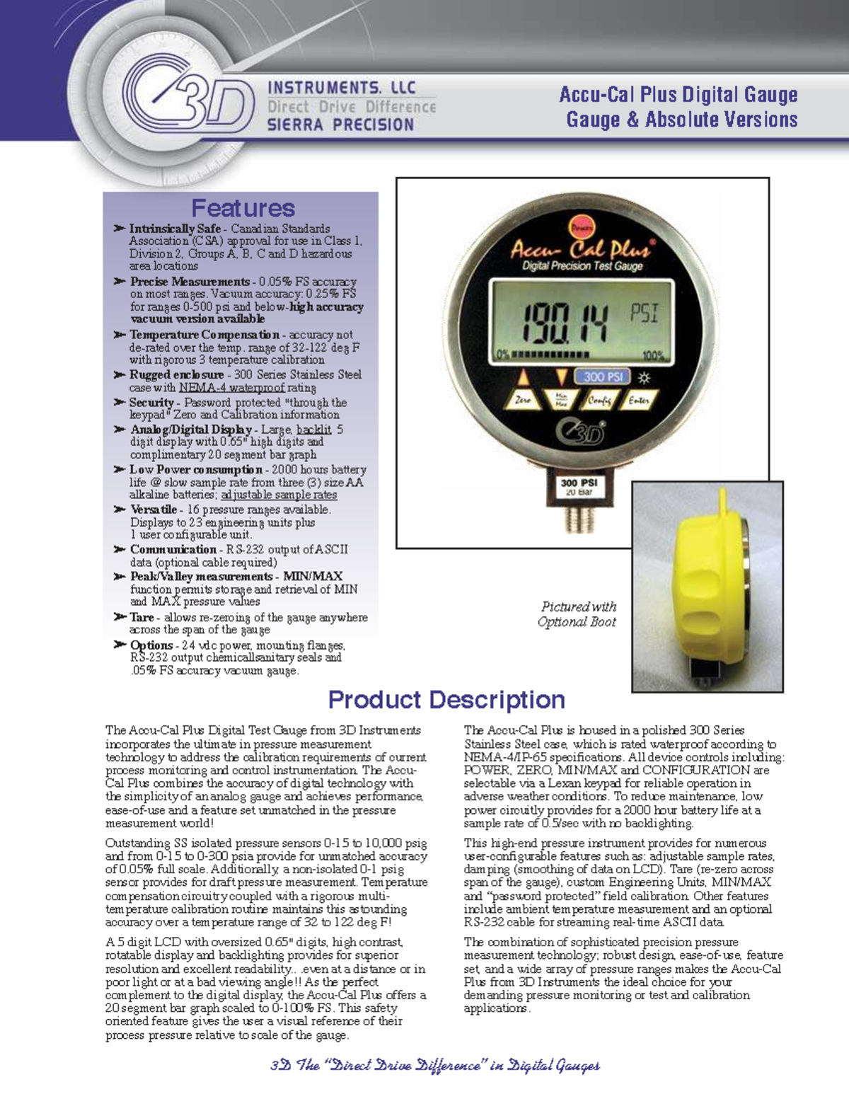 Accu-Cal Plus Digital Gauge Data Sheet: Features & Specs - Studocu