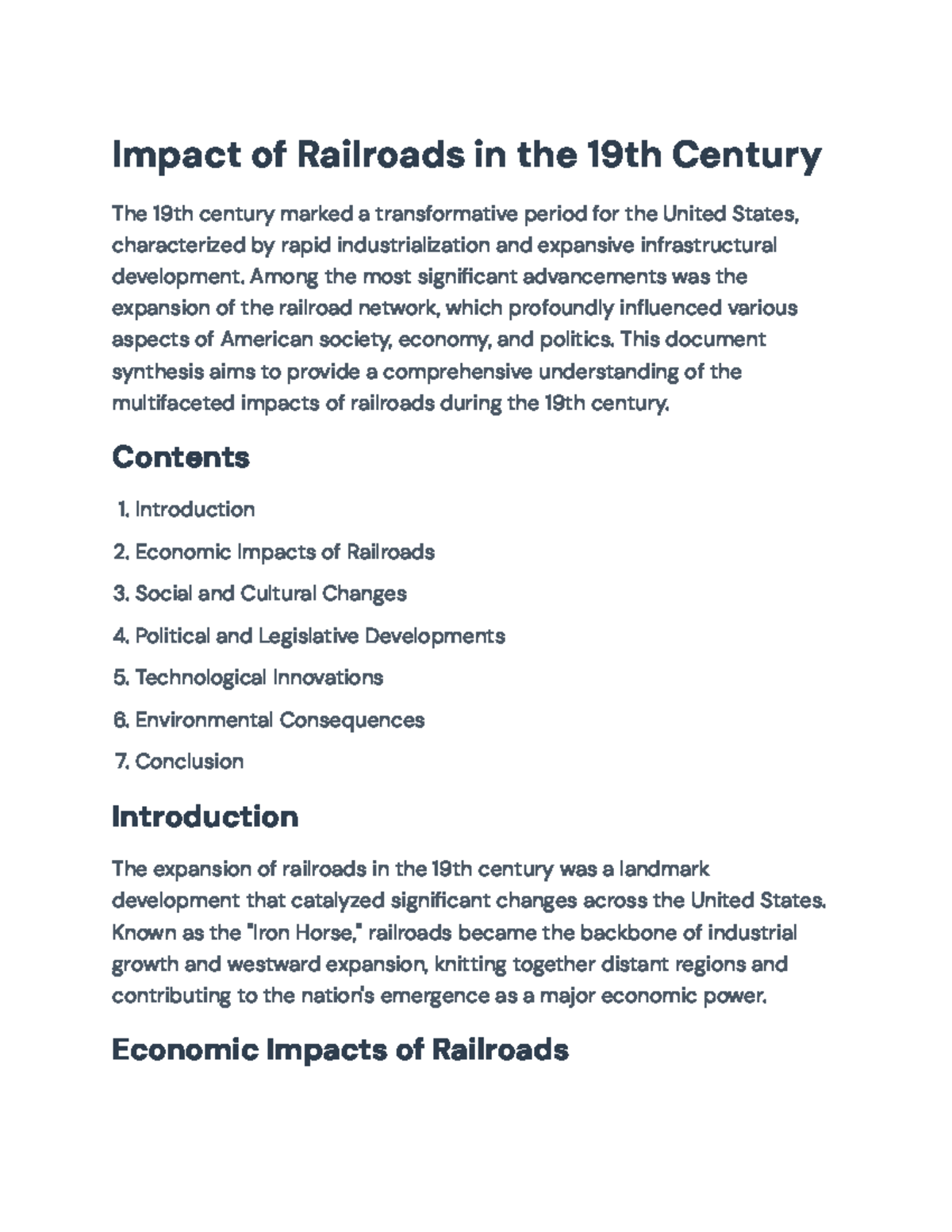 The Impact of Railroads in 19th Century America: Economic & Social ...