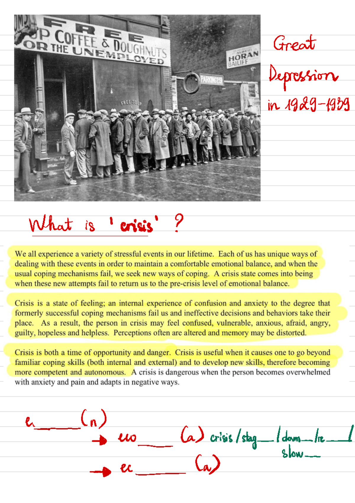 Economic Crisis Analysis: Understanding the Great Depression (Unit 7 ...
