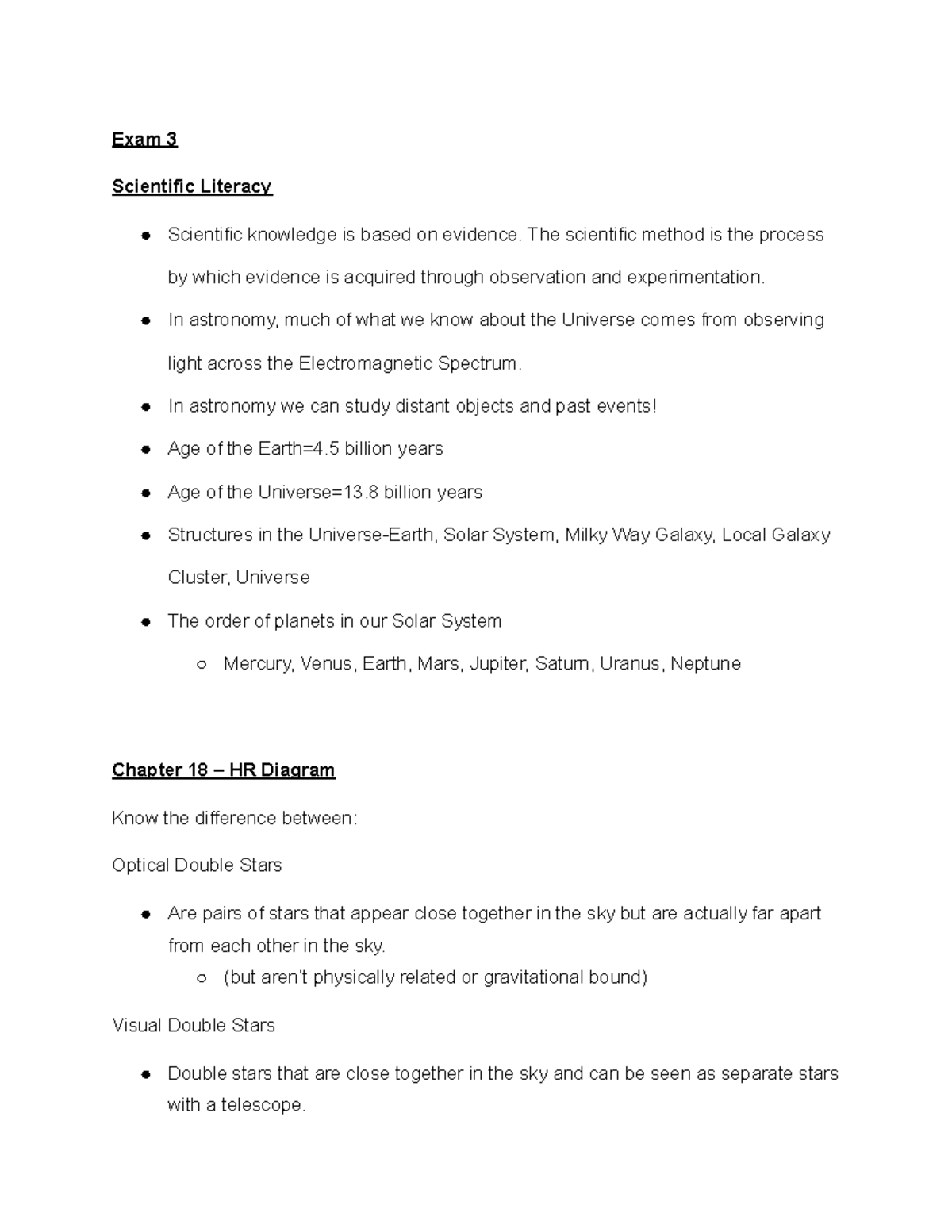 Astronomy Study Notes: Stellar Evolution and Supernovae Insights - Exam ...