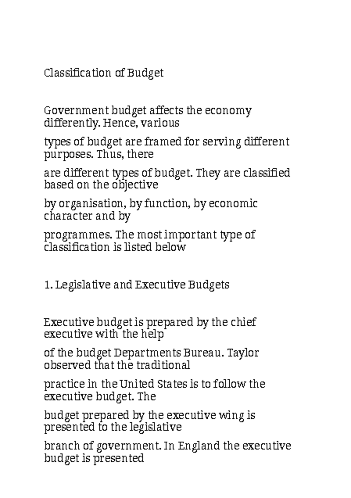 Classification of Budget: Types, ZBB, and Their Impacts on Economy ...