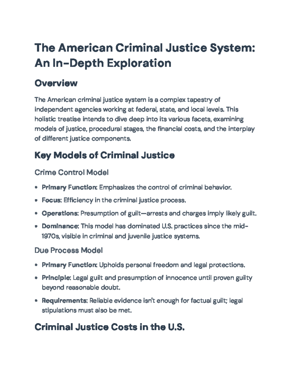 American Criminal Justice System: Comprehensive Analysis and Insights ...