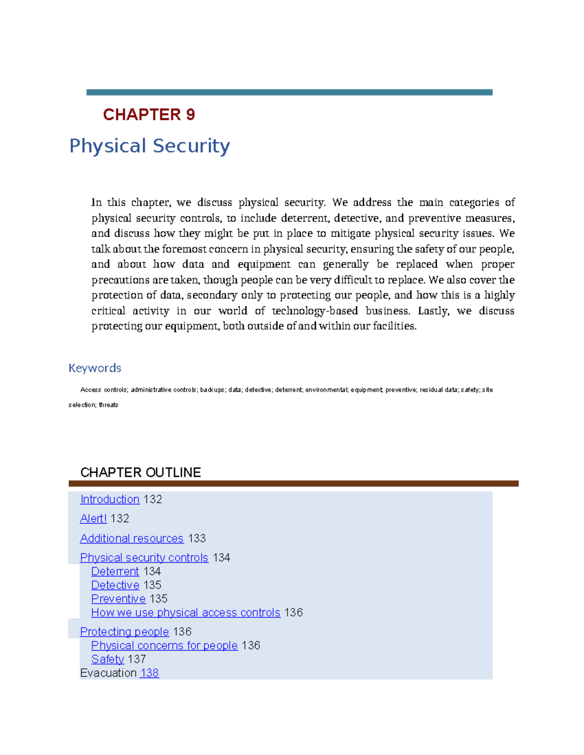 CHAPTER 9 Physical Security: Key Controls and Best Practices - Studocu