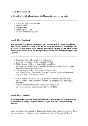 3-1 Module Three Short Responses - Module Three Question 1 In the ...