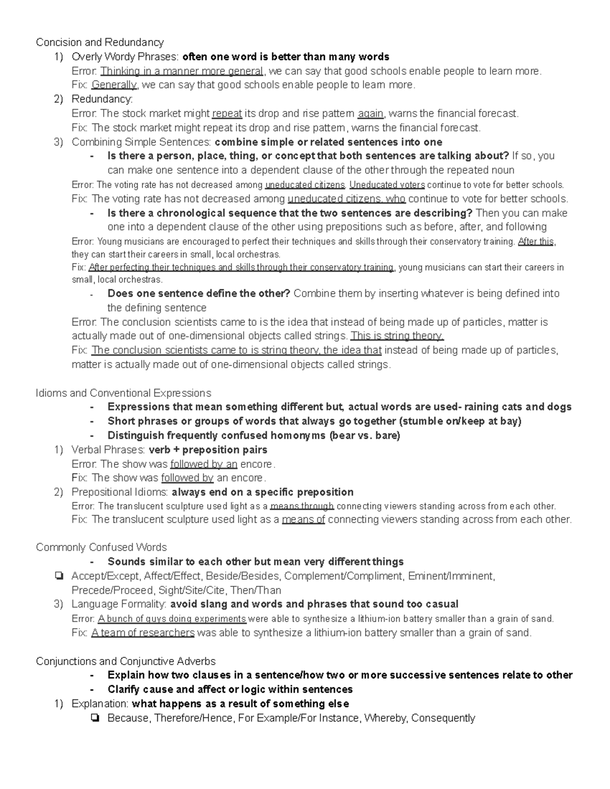 SAT PREP - Concision and Clarity in English Writing Techniques - Studocu