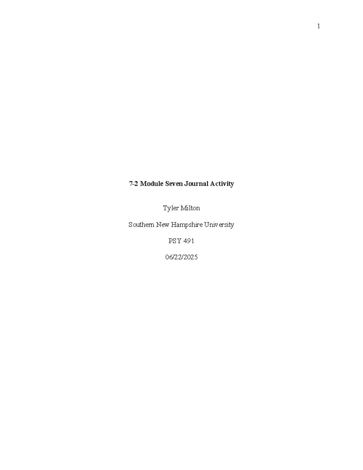 PSY 491 Module Seven Journal Activity: Personal Leadership Styles - Studocu