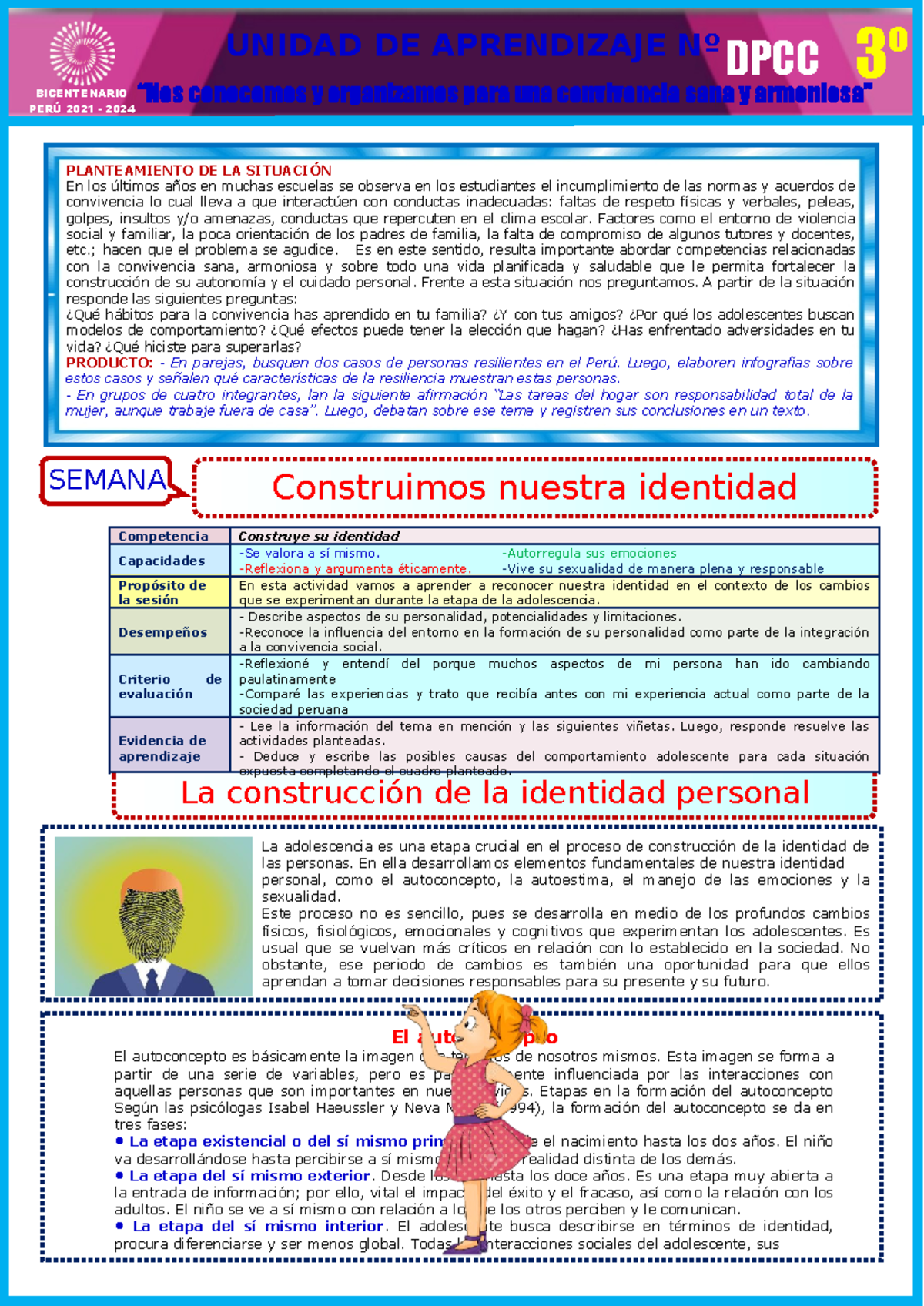 Construcción de la Identidad Personal - DPCC 3º - Unidad N°2 - Studocu