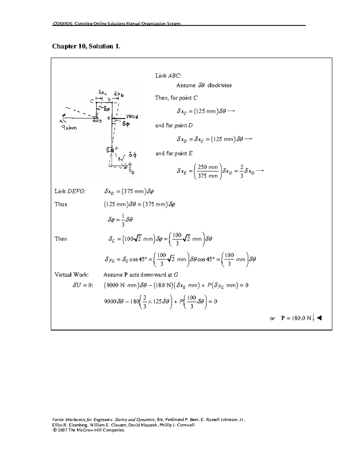 Chapter 10 Solutions - Statics and Dynamics 8Ed by Beer & Johnston ...