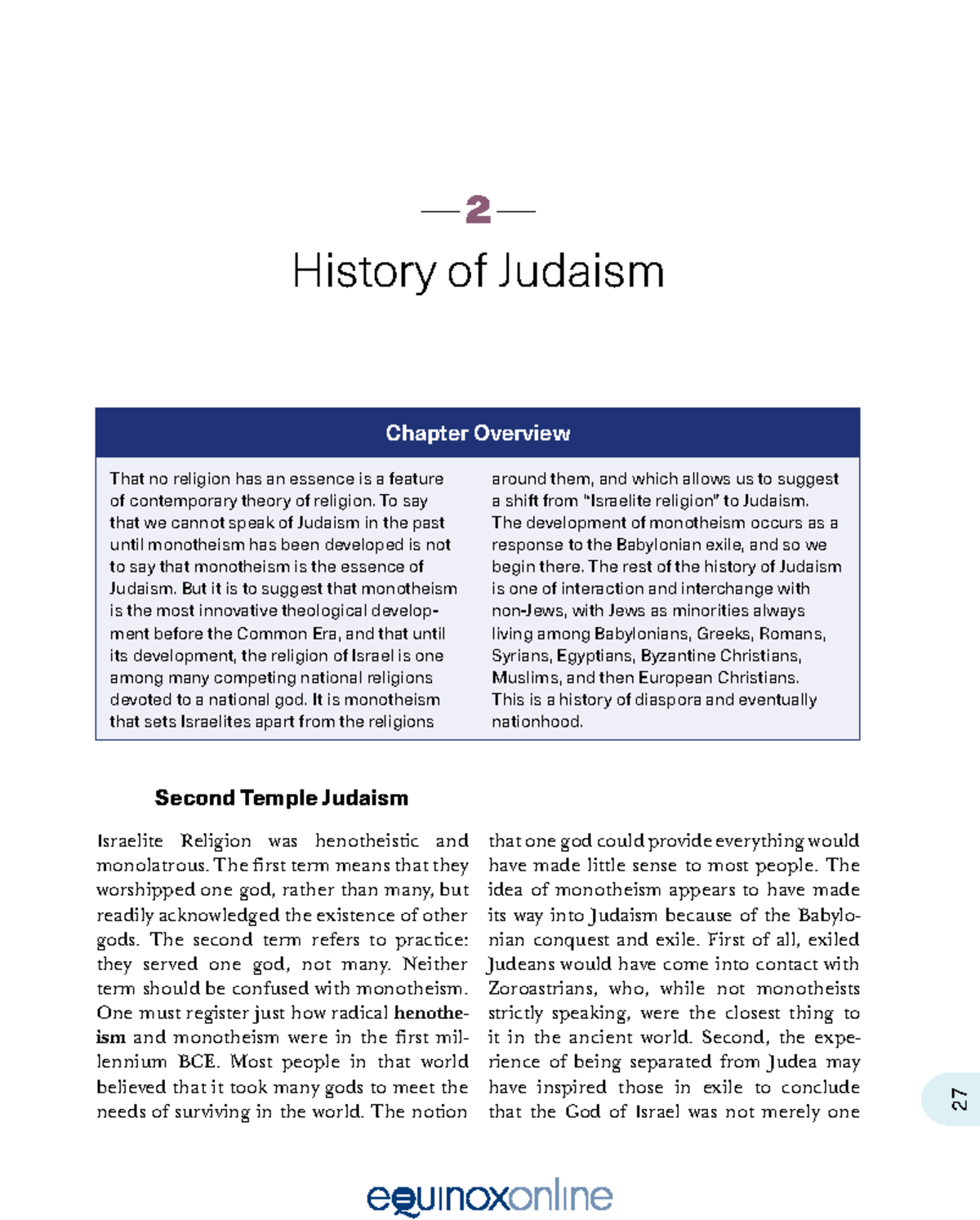 History of Judaism (HIST 101): Chapter Overview and Key Developments ...