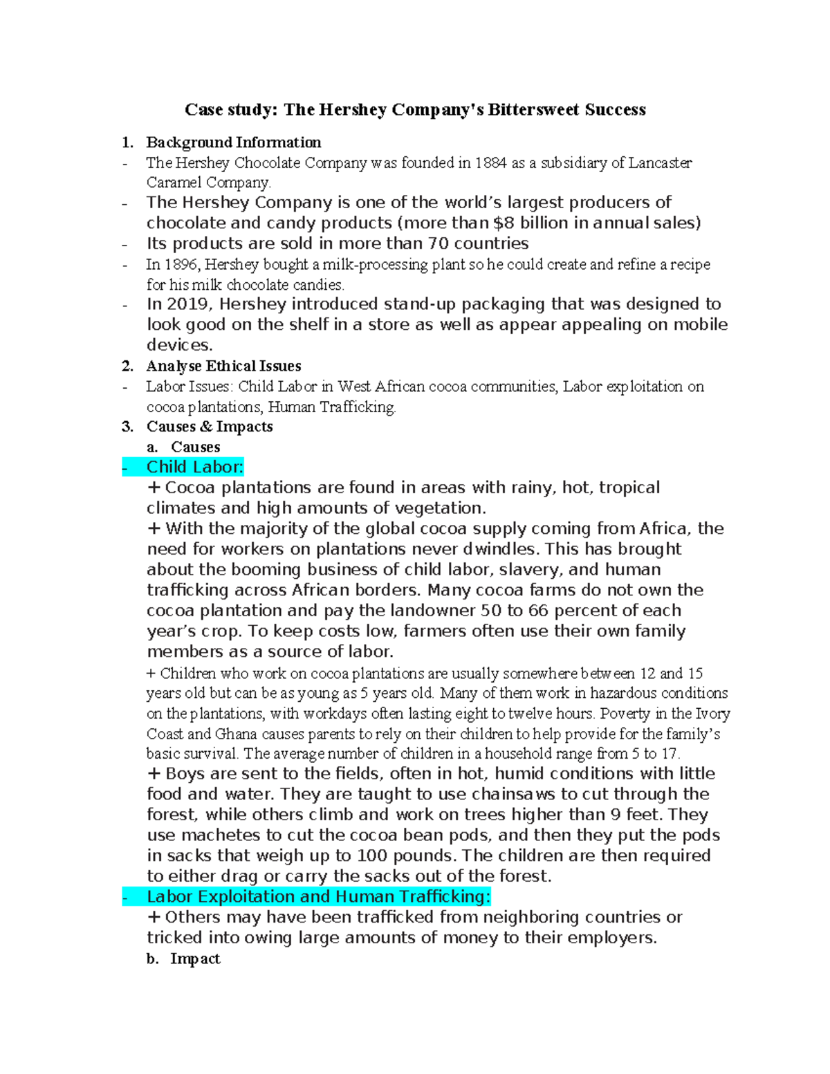 Tut 4 BUE - .............. - Case study: The Hershey Company's ...