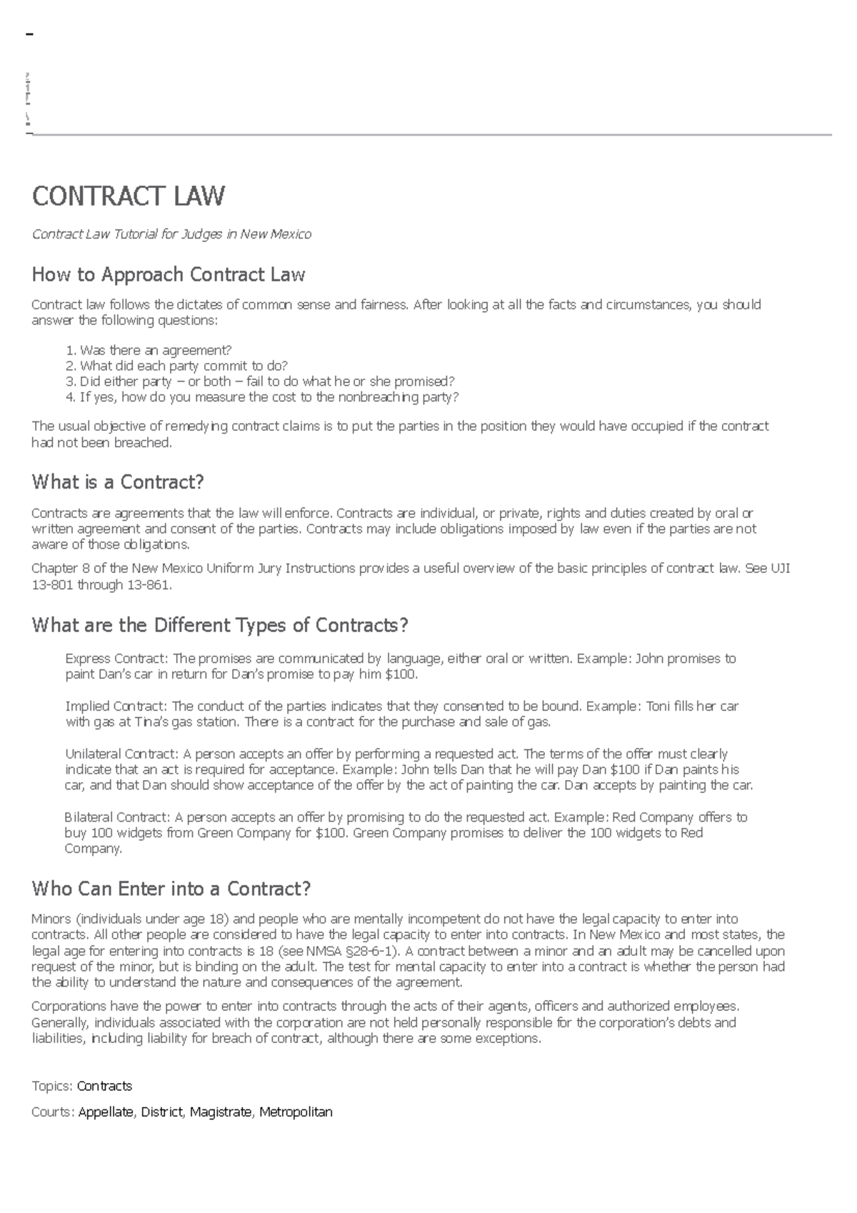 NM LAW AA A CONTRACT LAW Contract Law Overview and Key Principles - Studocu