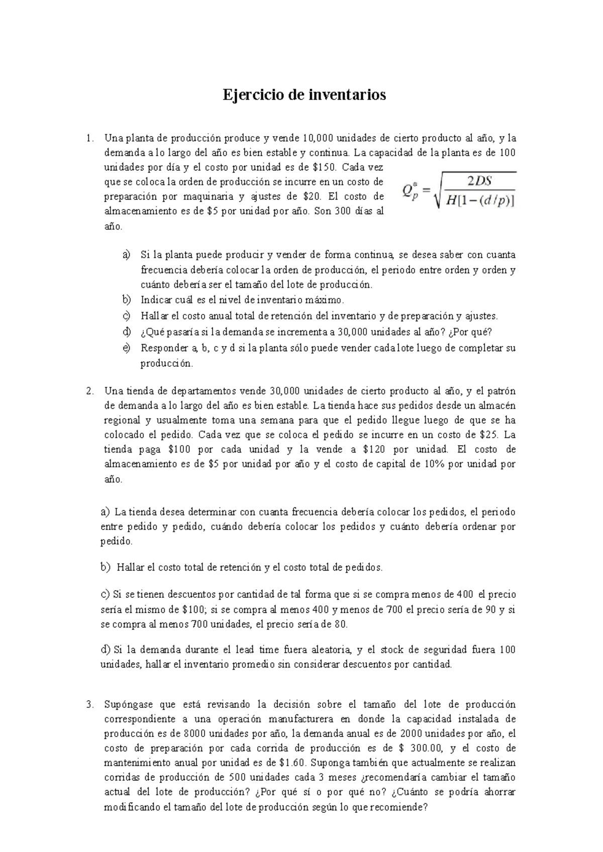 PCO-10: Ejercicio de Inventarios y Análisis de Costos - Studocu