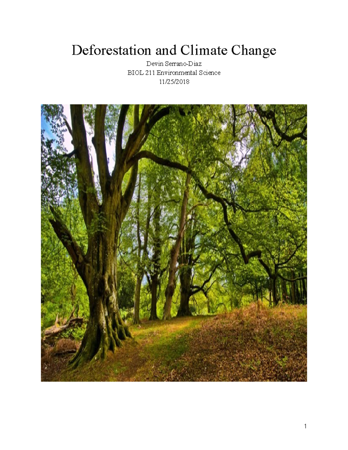 Deforestation's Impact on Climate Change: BIOL 211 Analysis - Studocu