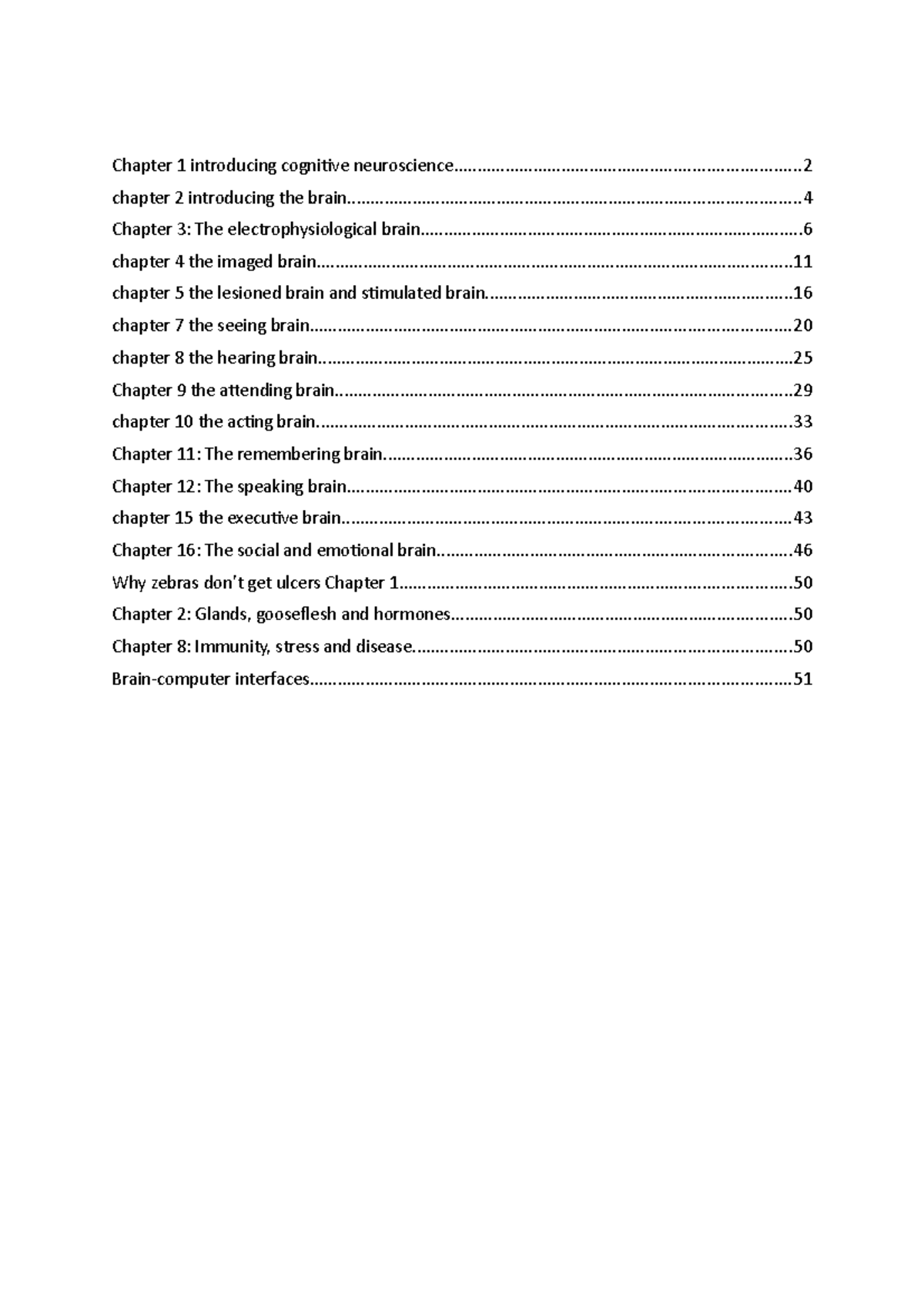 Psychology 0HV40 Brain-Body Behavior: Comprehensive Chapter Summaries ...