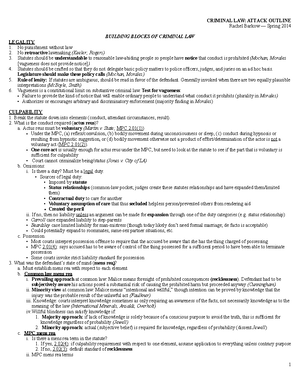 Case List - Criminal Law 1L Case Notes brief description - Rule of ...
