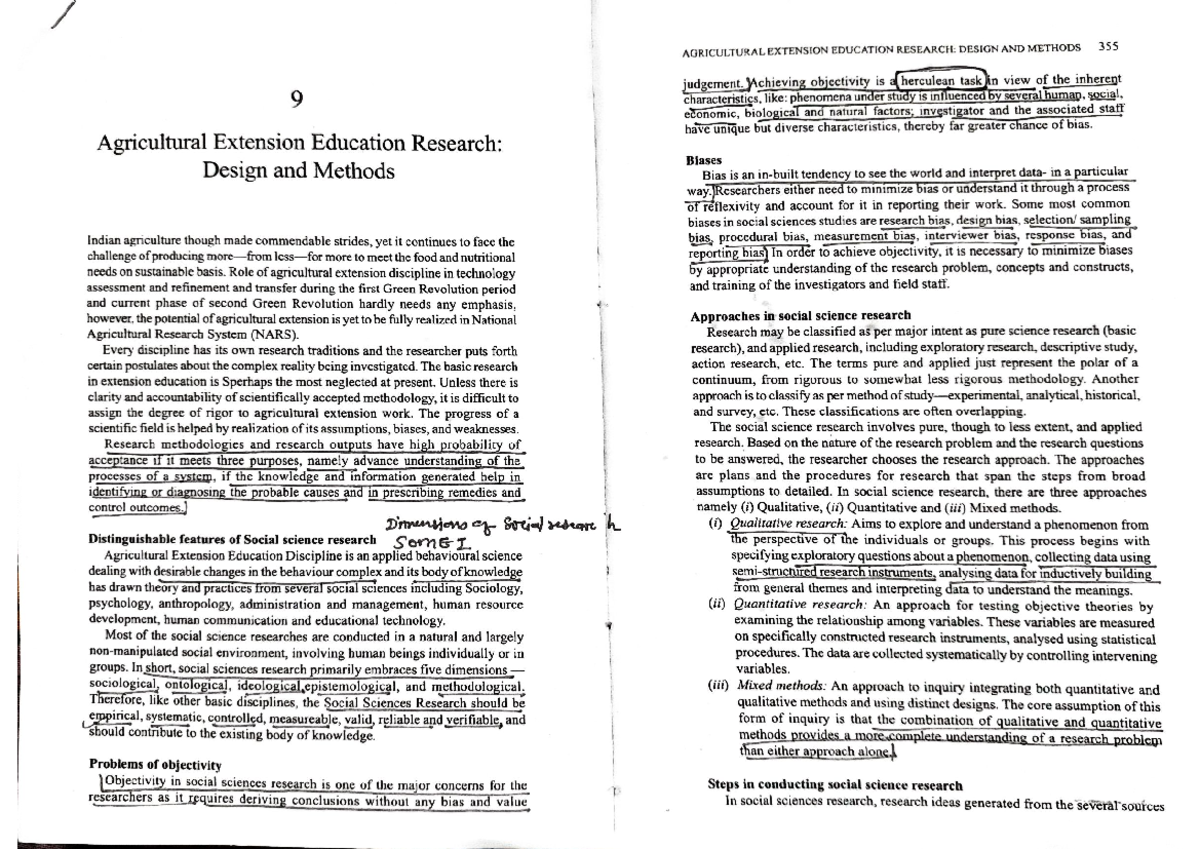 AGRICULTURAL EXTENSION EDUCATION RESEARCH: DESIGN & METHODS 355 - Studocu