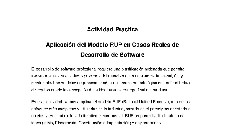 Actividad Práctica Clase 2: Aplicación del Modelo RUP en Proyectos ...