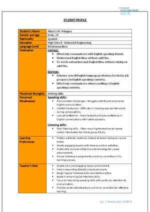 [Solved] Lesson plan for the first conditional warmer stage for a class ...