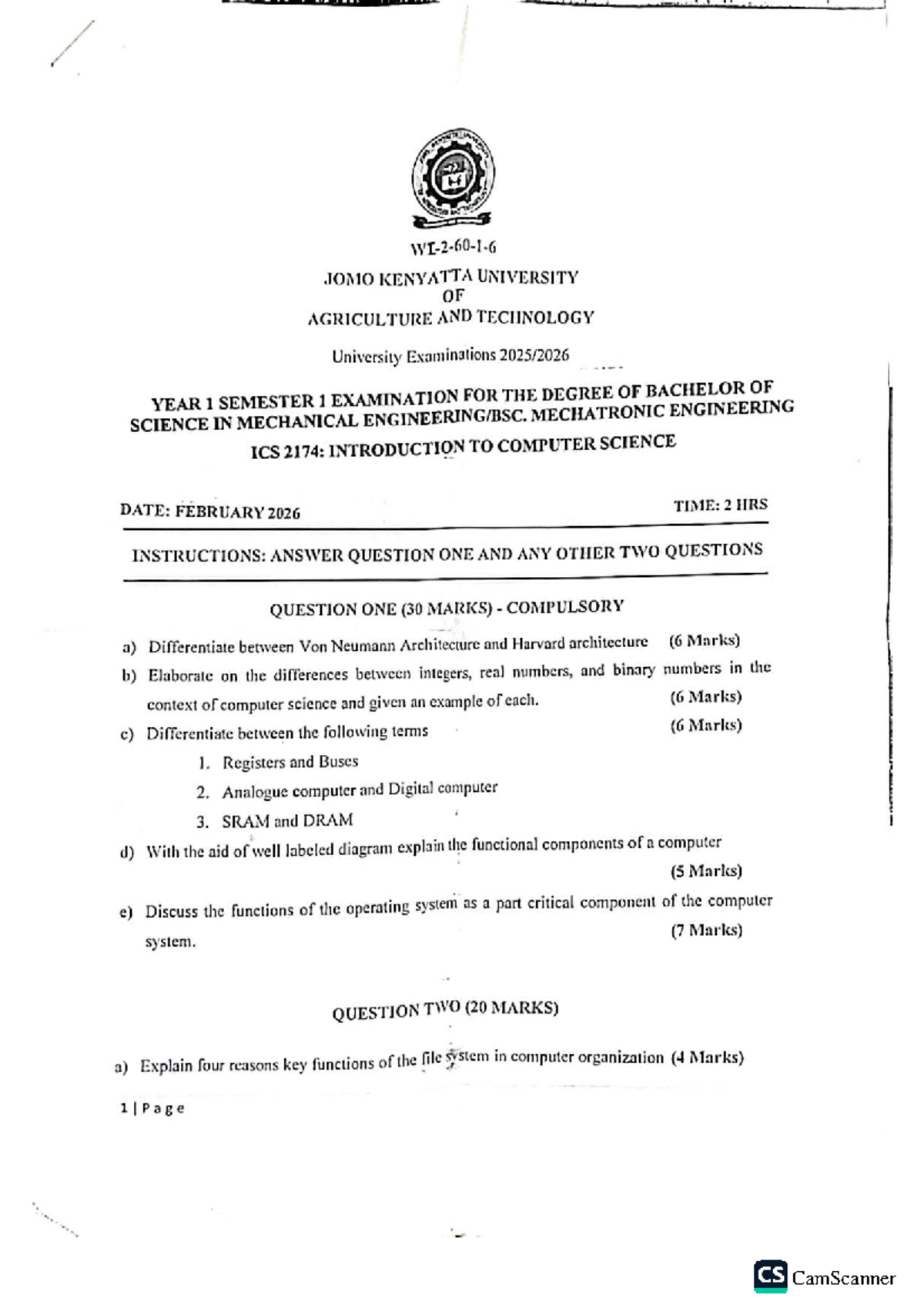ICS 2174: Introduction to Computer Science Final Exam Notes - Studocu