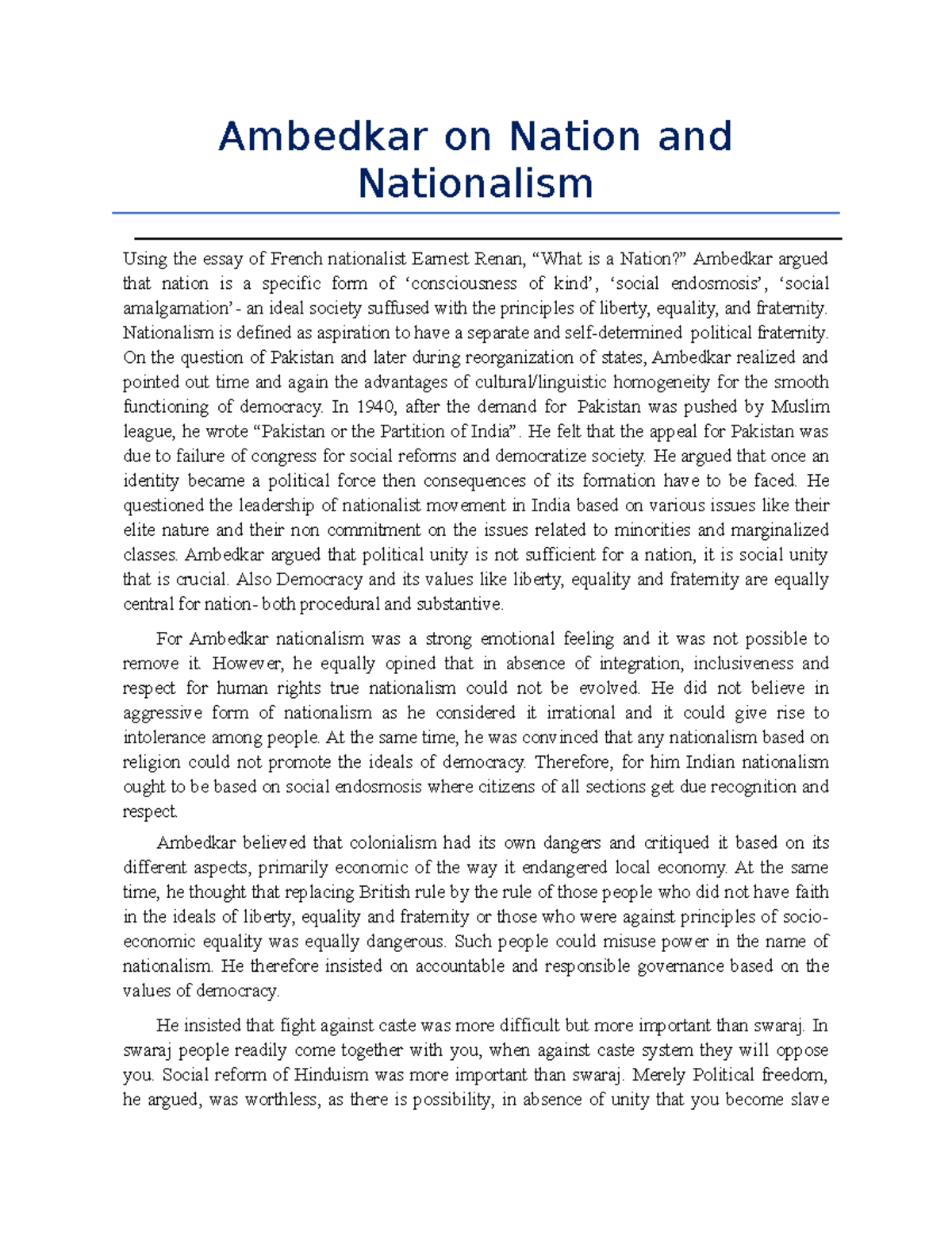 Ambedkar on Nation and Nationalism - Ambedkar on Nation and Nationalism ...