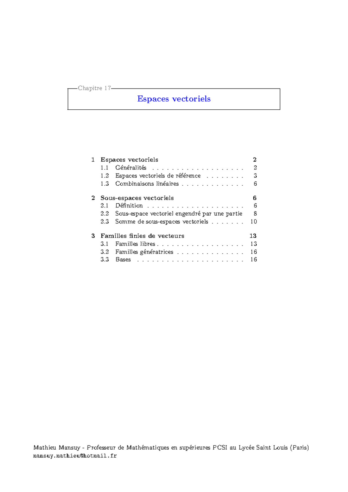 PCSI5-chapitre 17 - Great - Espaces vectoriels Mathieu Mansuy ...