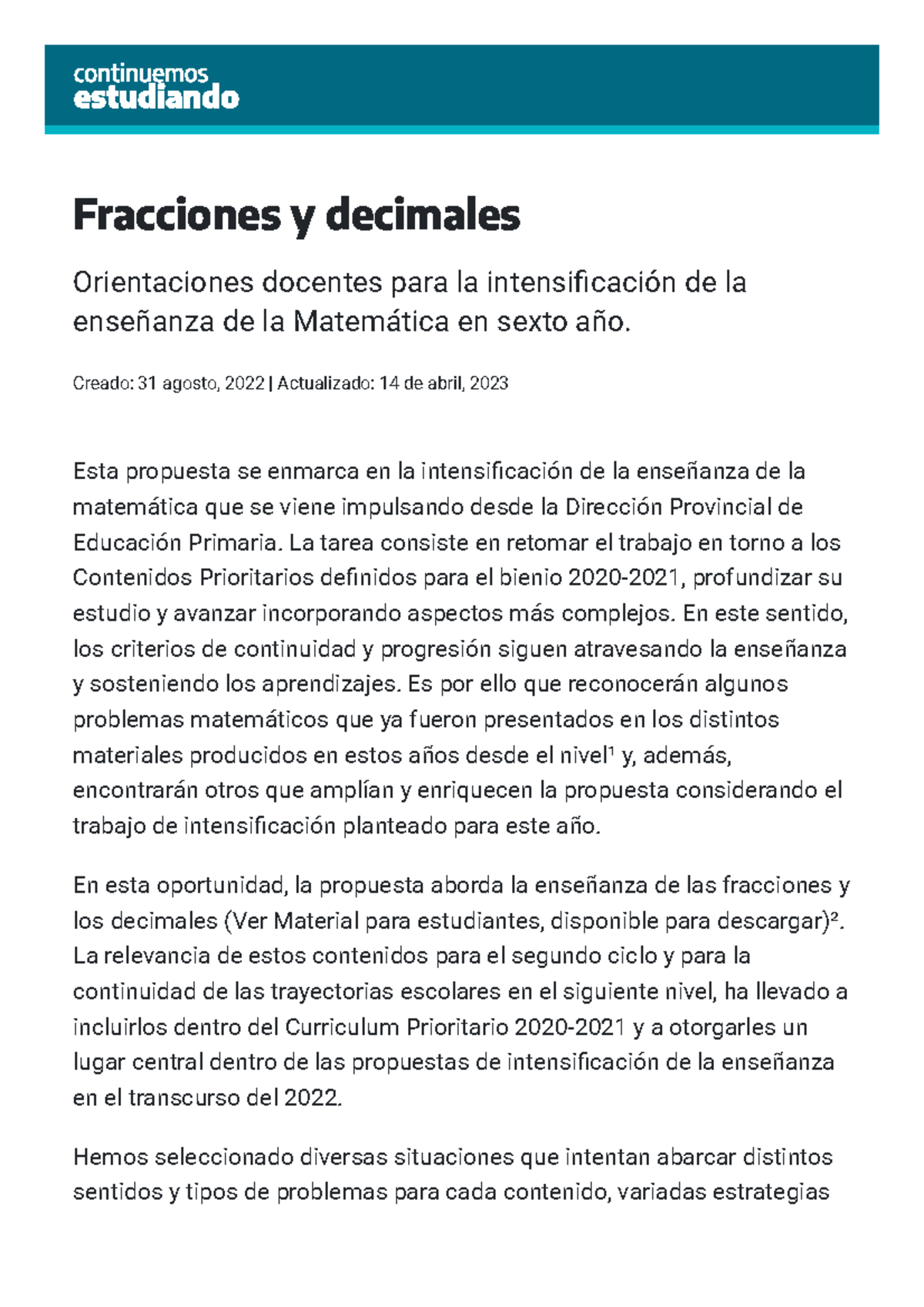 Orientaciones Docentes para la Enseñanza de Fracciones y Decimales en ...