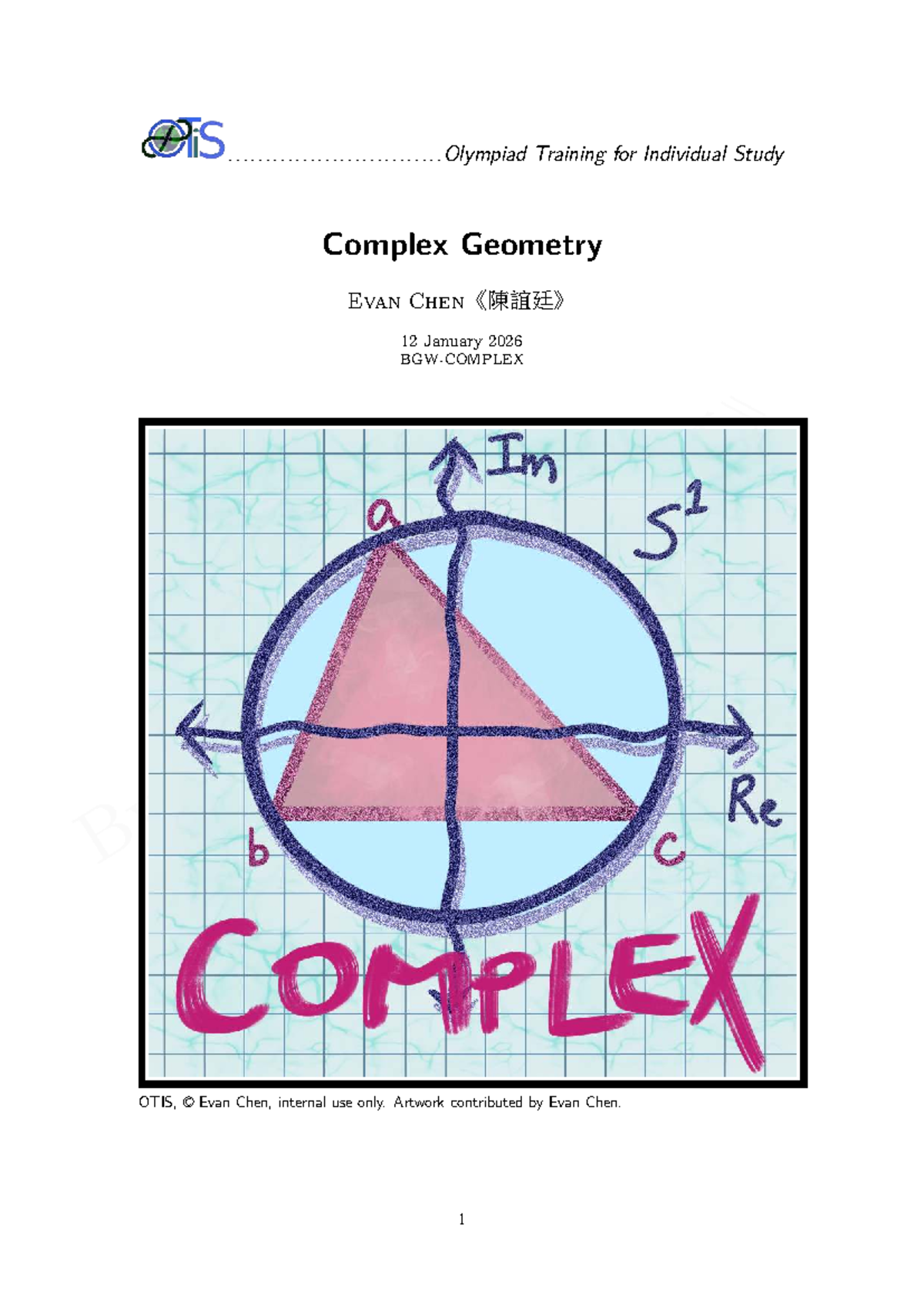 Complex Geometry Olympiad Training Handout EVAN 12 - Studocu