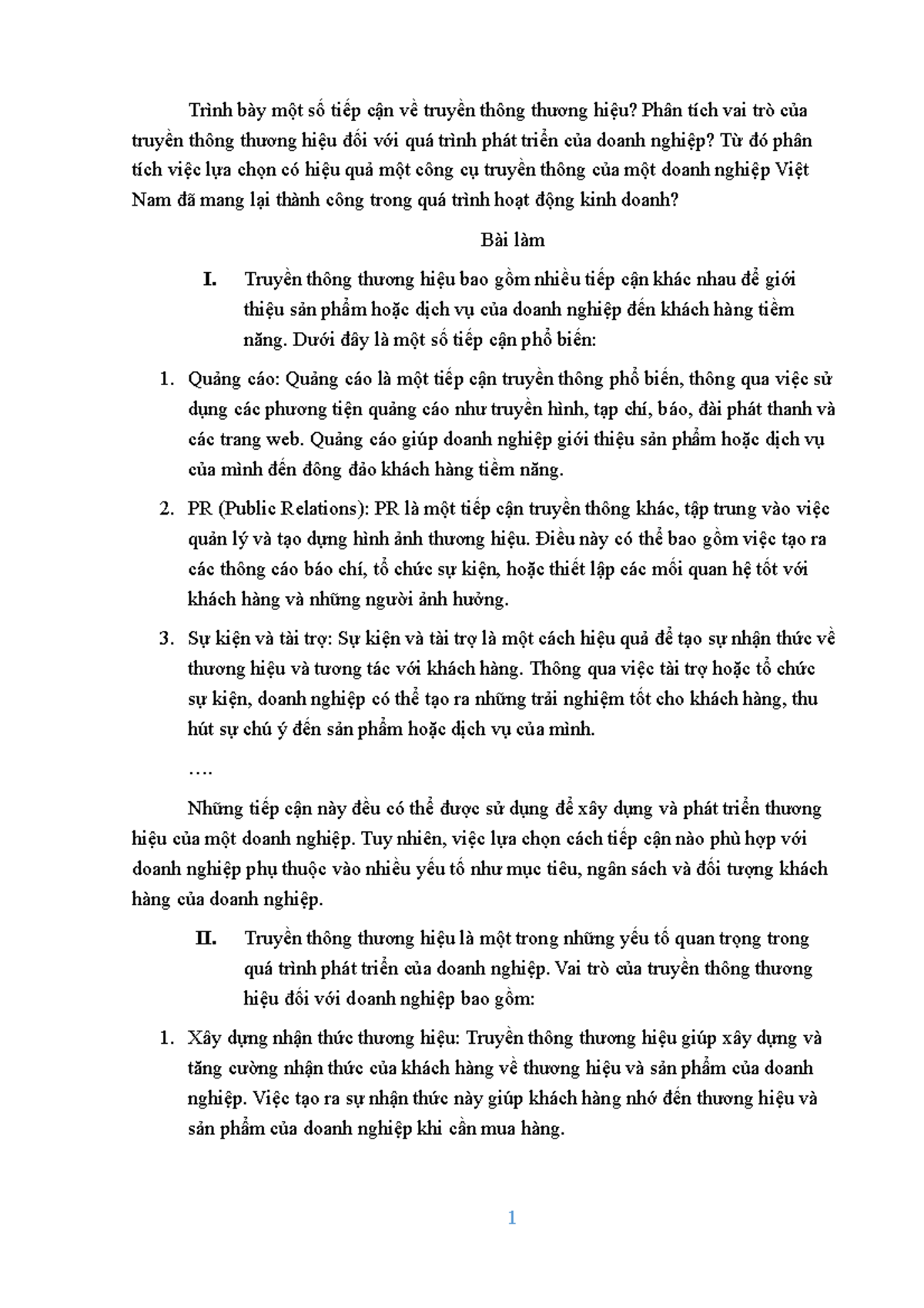 Bài kt 2 QTTH 1 - sadasdasd - Trình bày một số tiếp cận về truyền thông ...