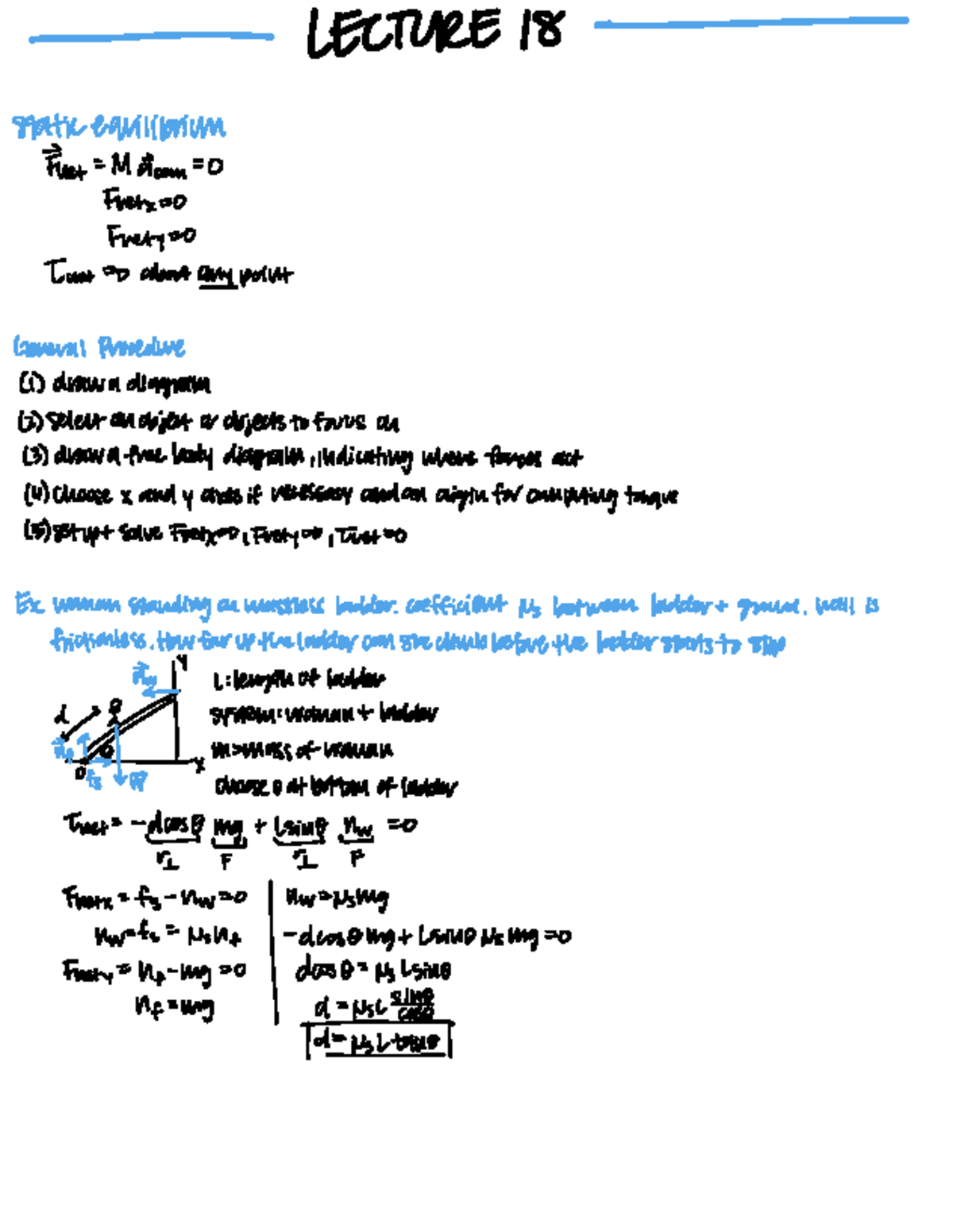 LECTURE 18: Static Equilibrium and Forces in Systems Analysis - Studocu