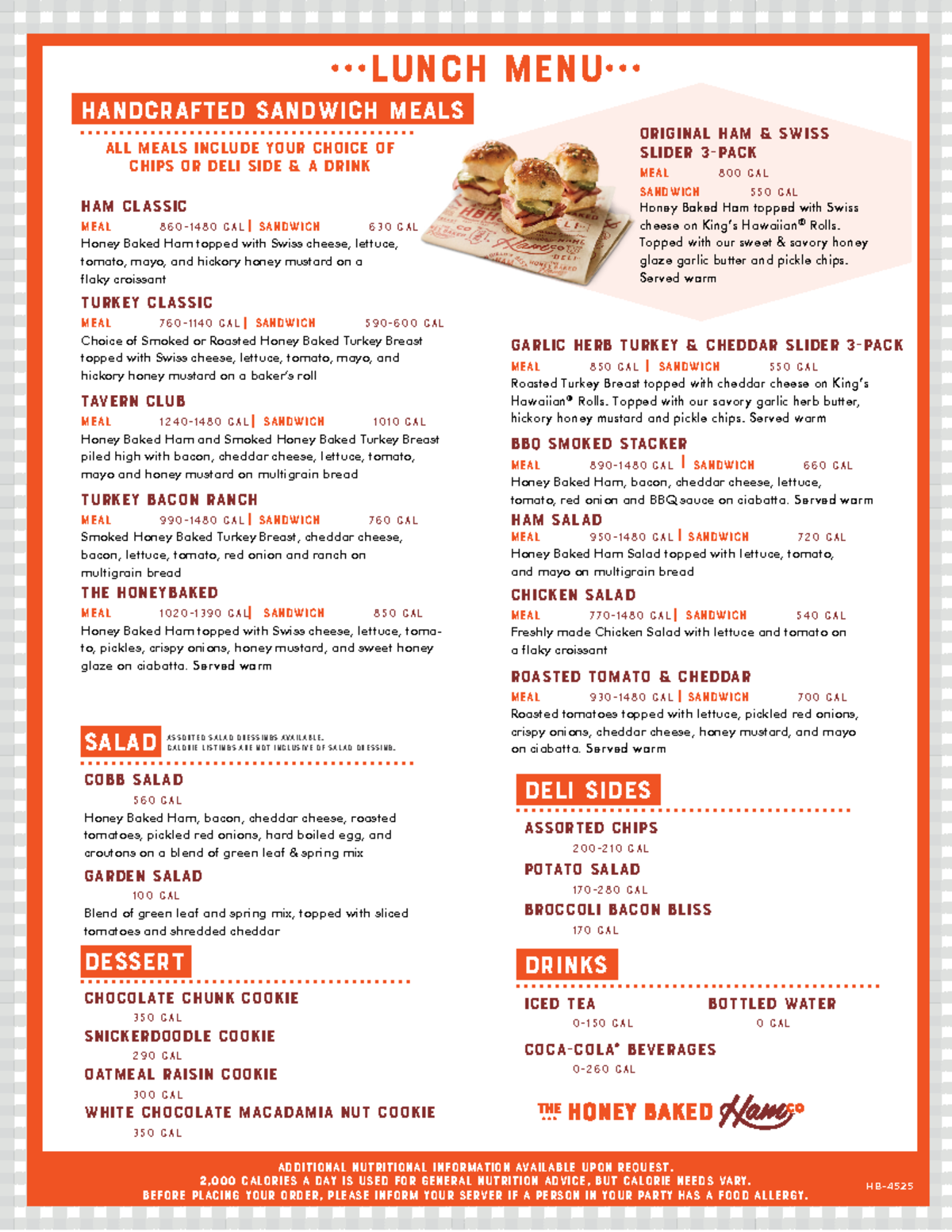 20 lunch menu no price - Cheats - Additional nutritional information ...