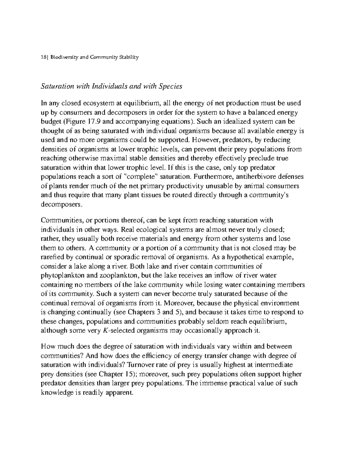 Biodiversity and community stability - Environmental Science - La Salle ...