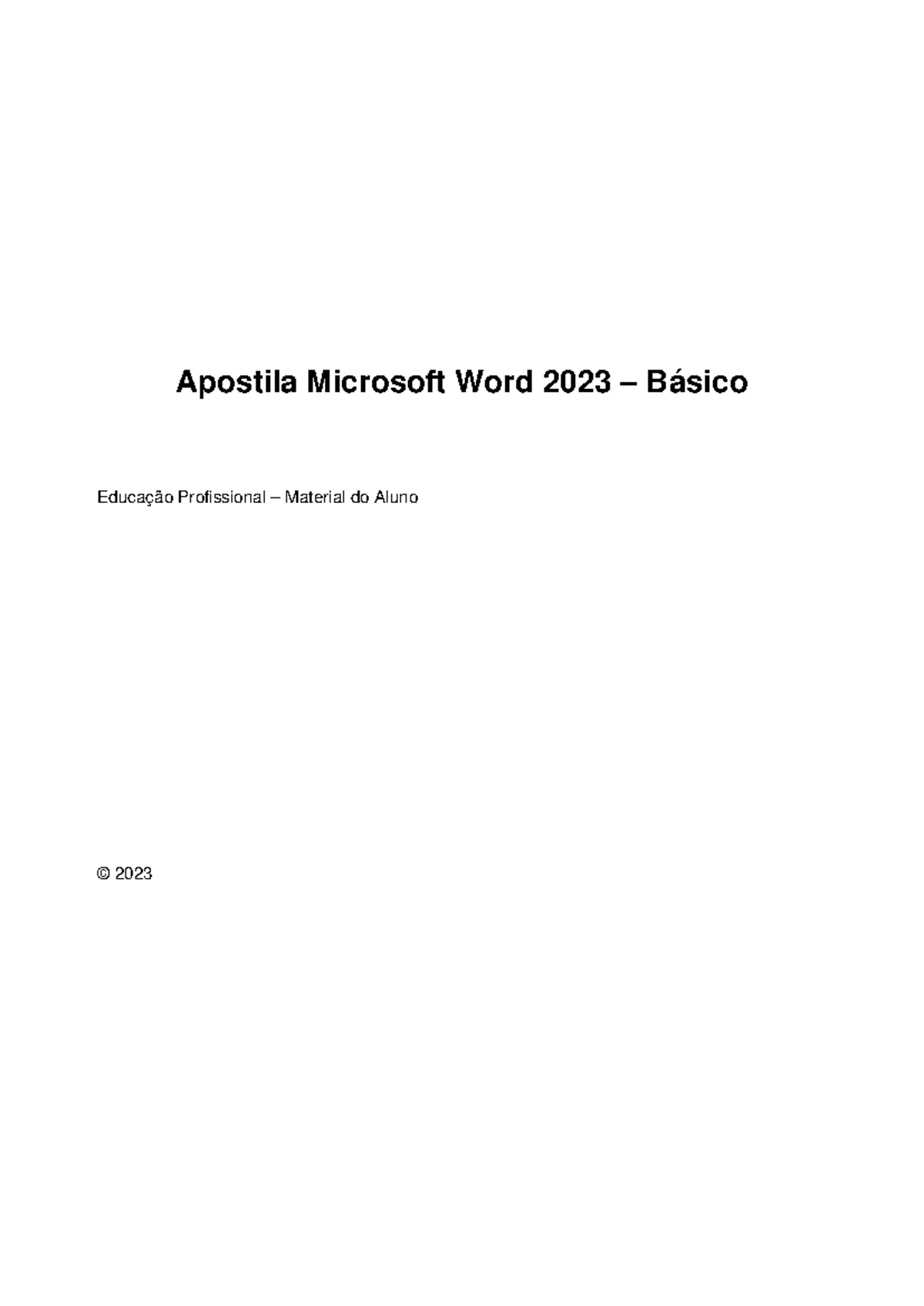 Apostila Word 2023 Básico: Guia Completo para Iniciantes - Studocu