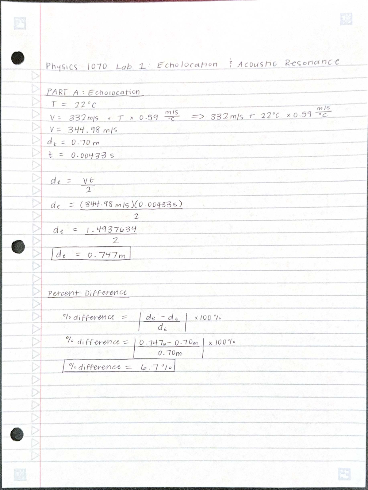 Lab #1: Echolocation & Acoustic Resonance - PHYS 1070 - Studocu