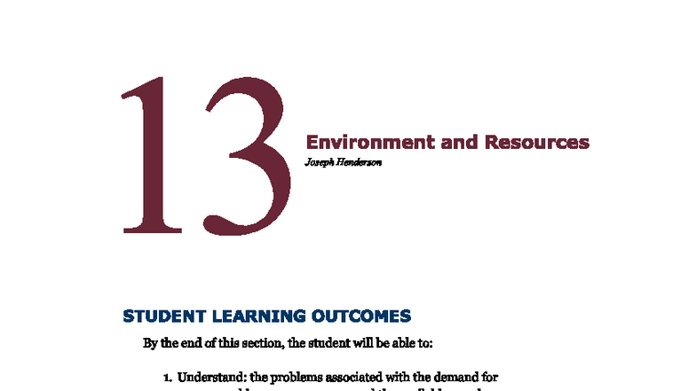 ENV 101: Environment and Resources - Key Concepts and Learning Outcomes ...