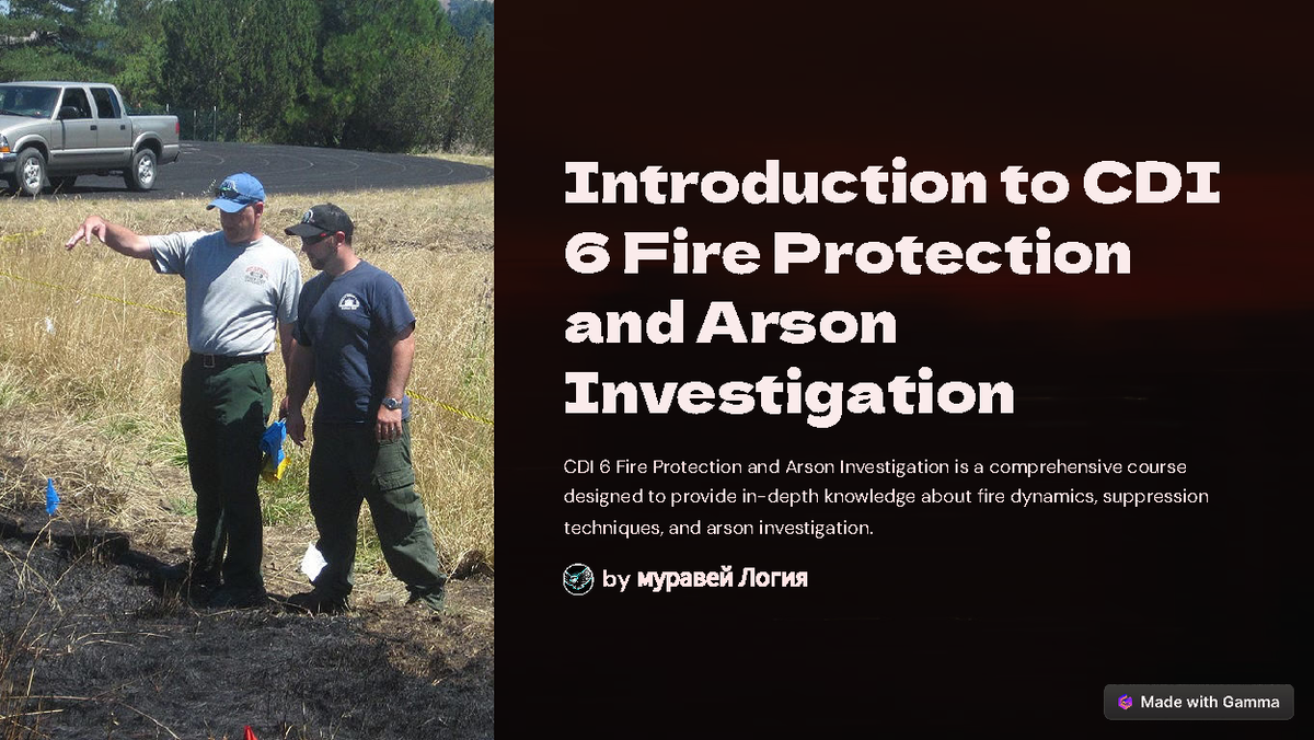 CDI 6 Final Exam Study Guide: Fire Protection & Arson Investigation ...