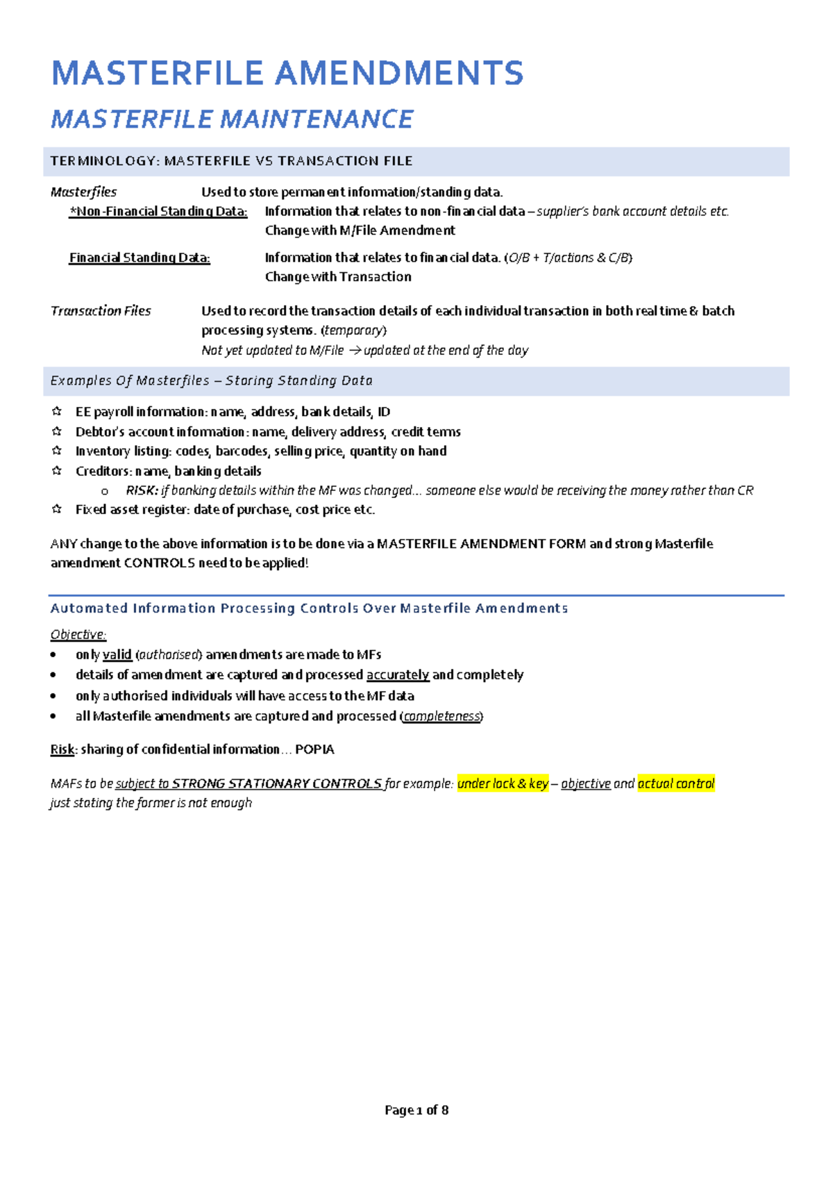 7. Master File Amendments - Master File Maintenance - ROV302 - Mandela ...