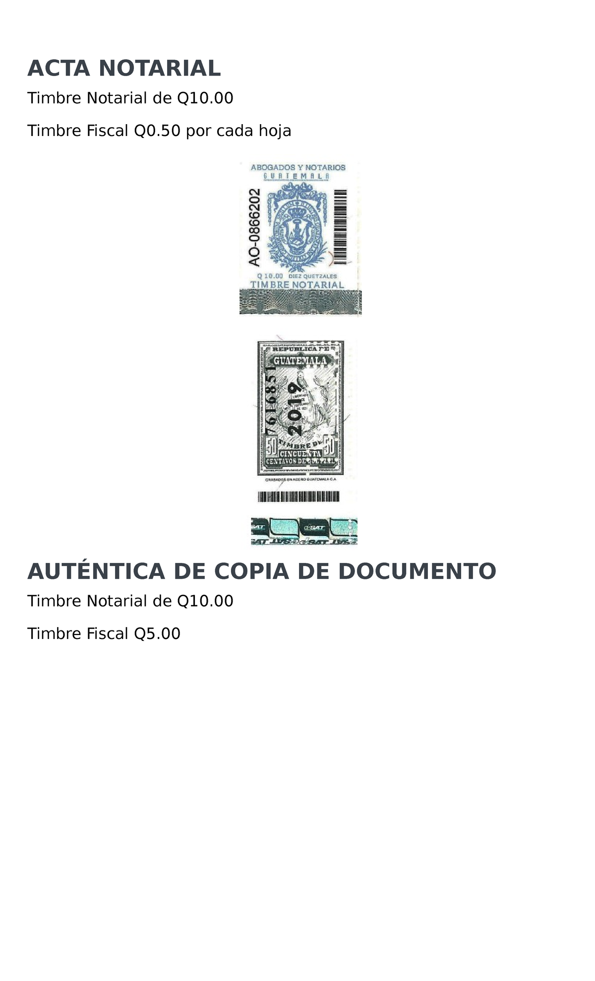 Timbres Notariales y Fiscales: Tarifas y Usos en Documentos Legales ...