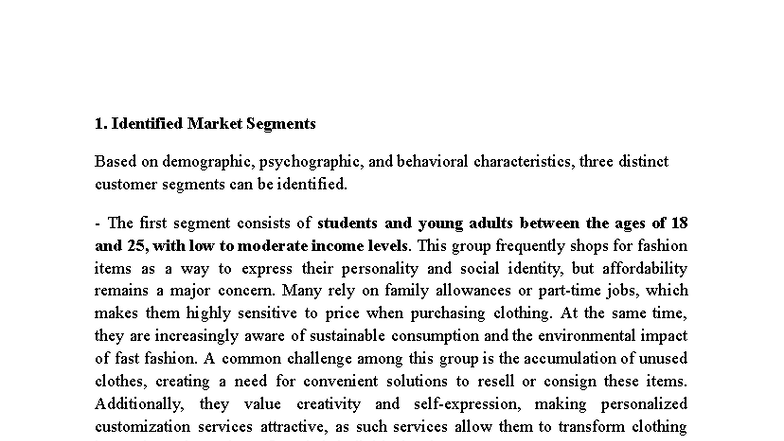 Market Segmentation Analysis (Milestone 1) - Studocu