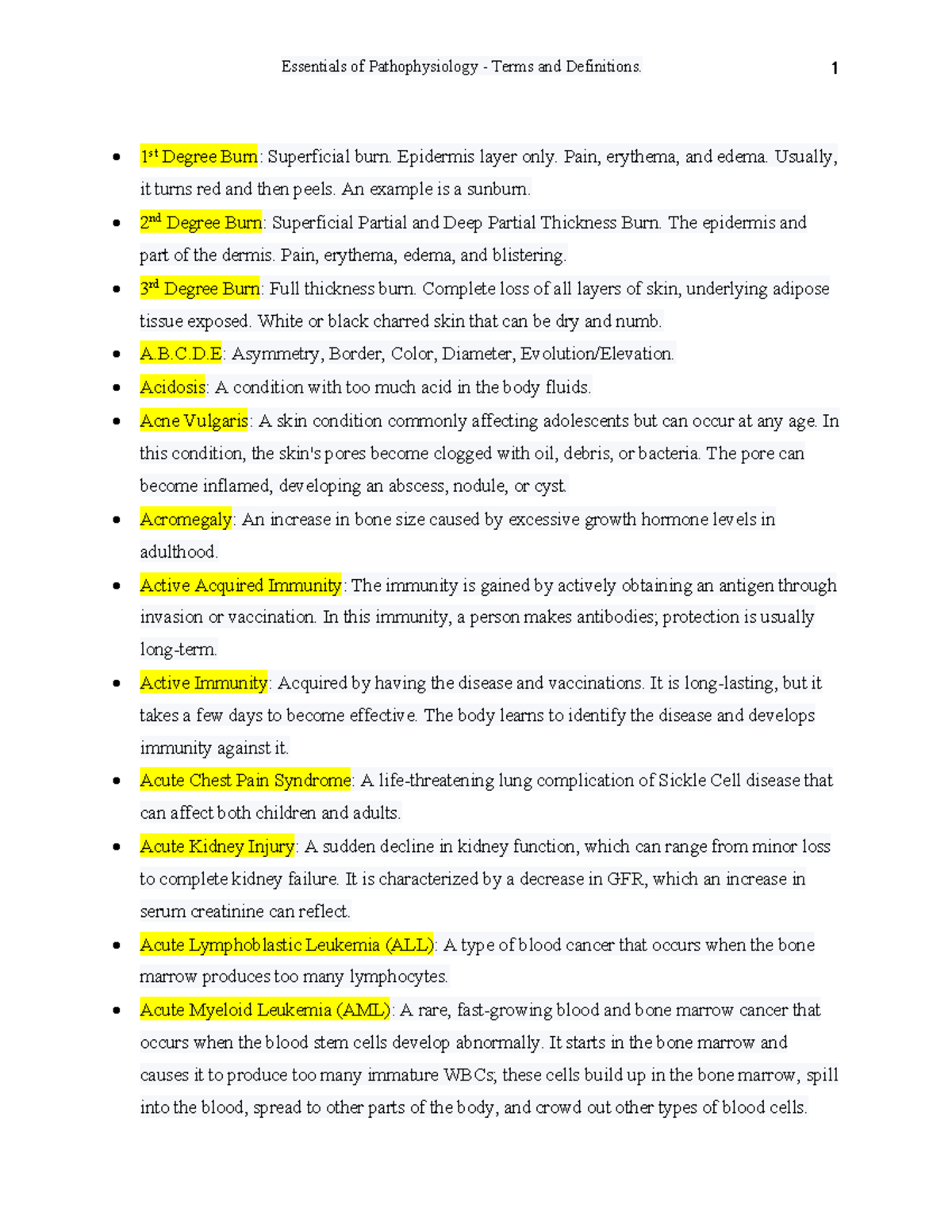 Final Exam: Key Terms and Definitions in Medical Terminology - Studocu