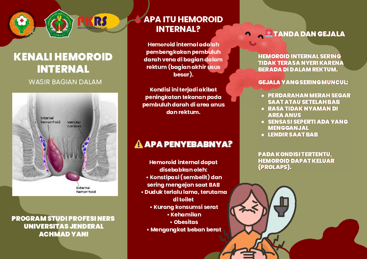 Leaflet Mengenal Hemoroid Internal - Program Studi Profesi Ners - Studocu