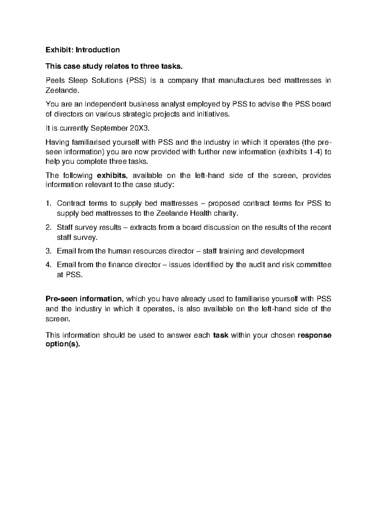 Peep Sleep SBL Case Study Exam 1 – Analysis of Key Exhibits - Studocu