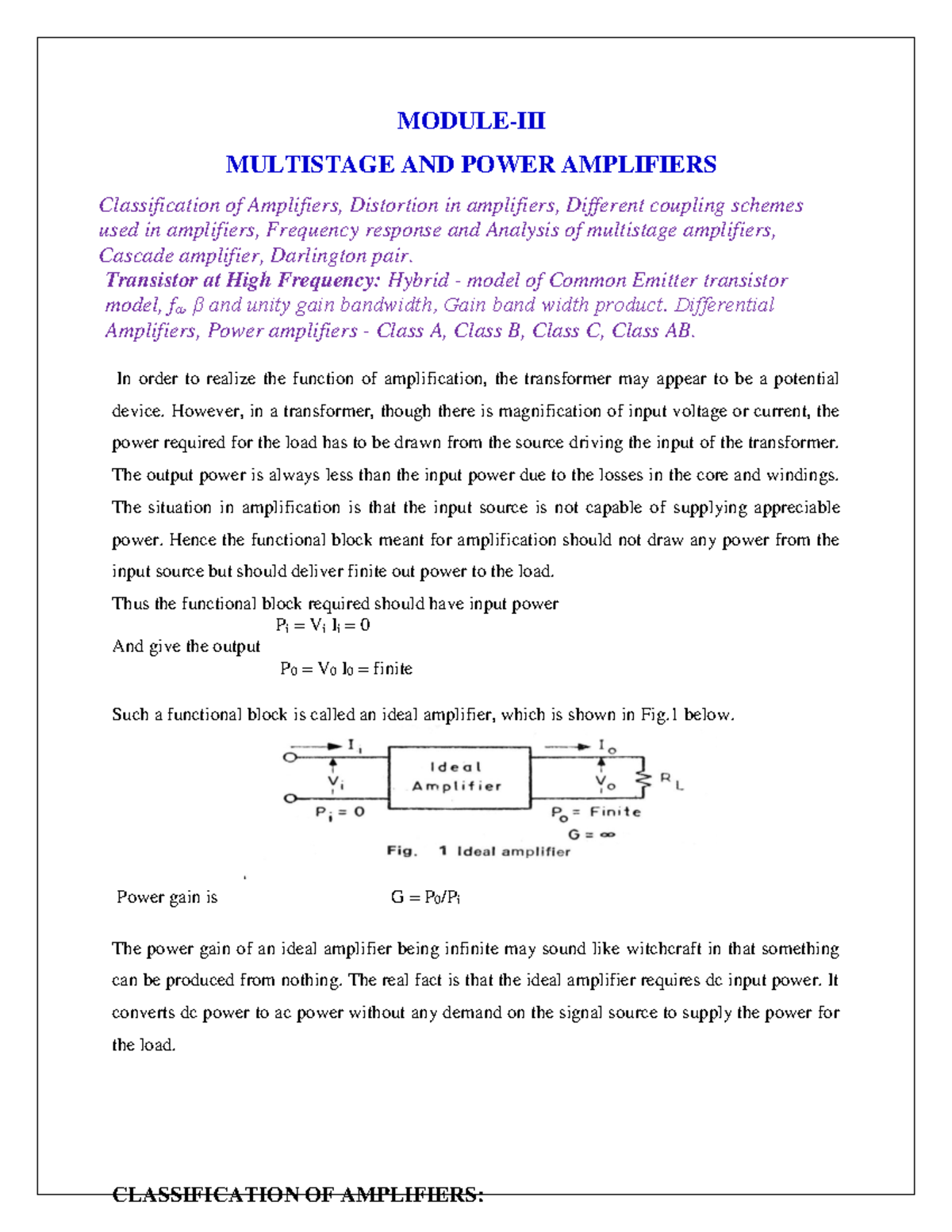 AE Lecture Notes-3: Comprehensive Guide on Multistage & Power ...
