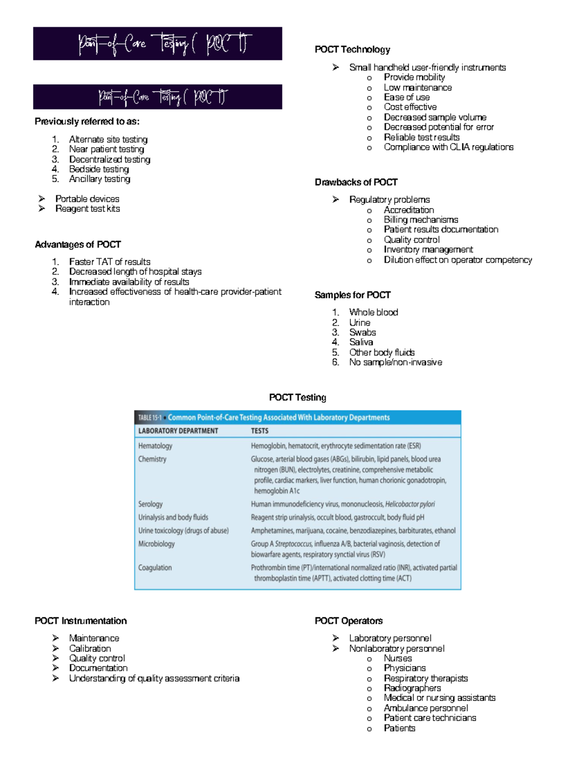 6-POCT - Point of Care Testing - Point-of-Care Testing (POCT) Point-of ...