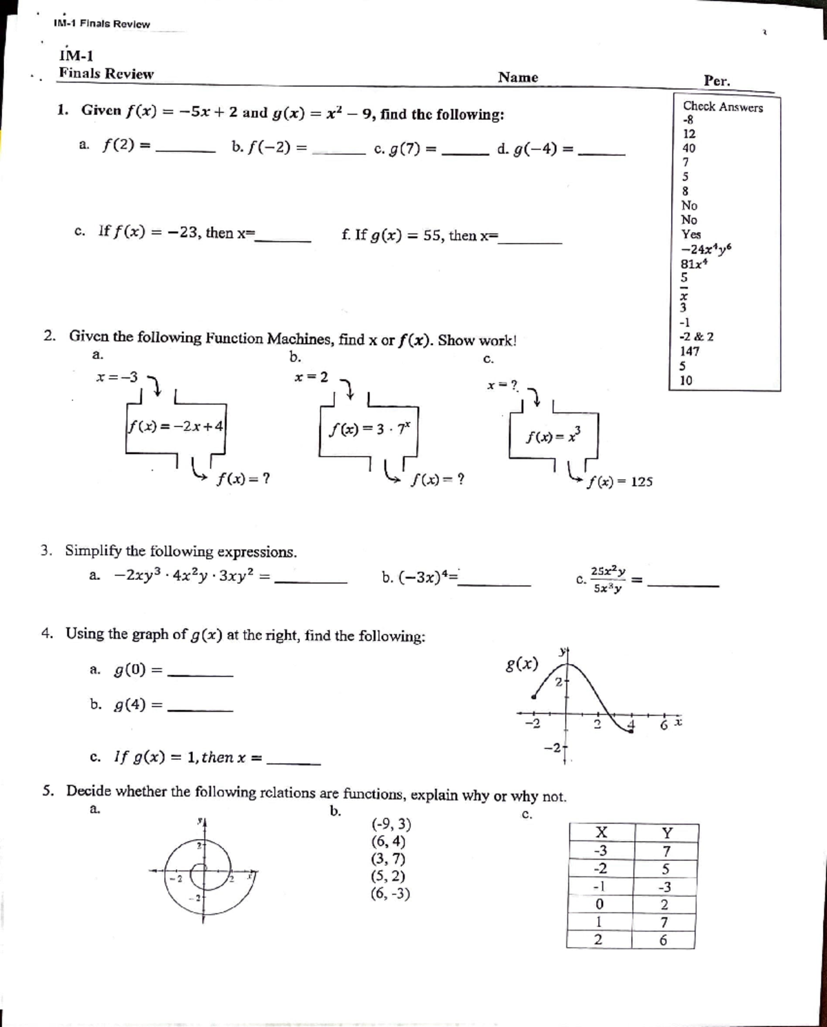 Finals Review for Math 101: Comprehensive Study Guide - Studocu
