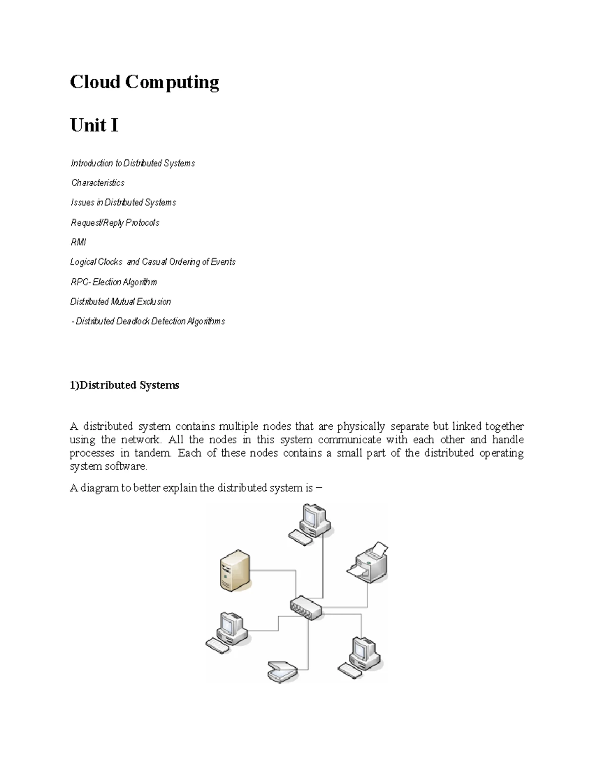Unit-1 - CC: Understanding Cloud Computing Concepts and Benefits - Studocu