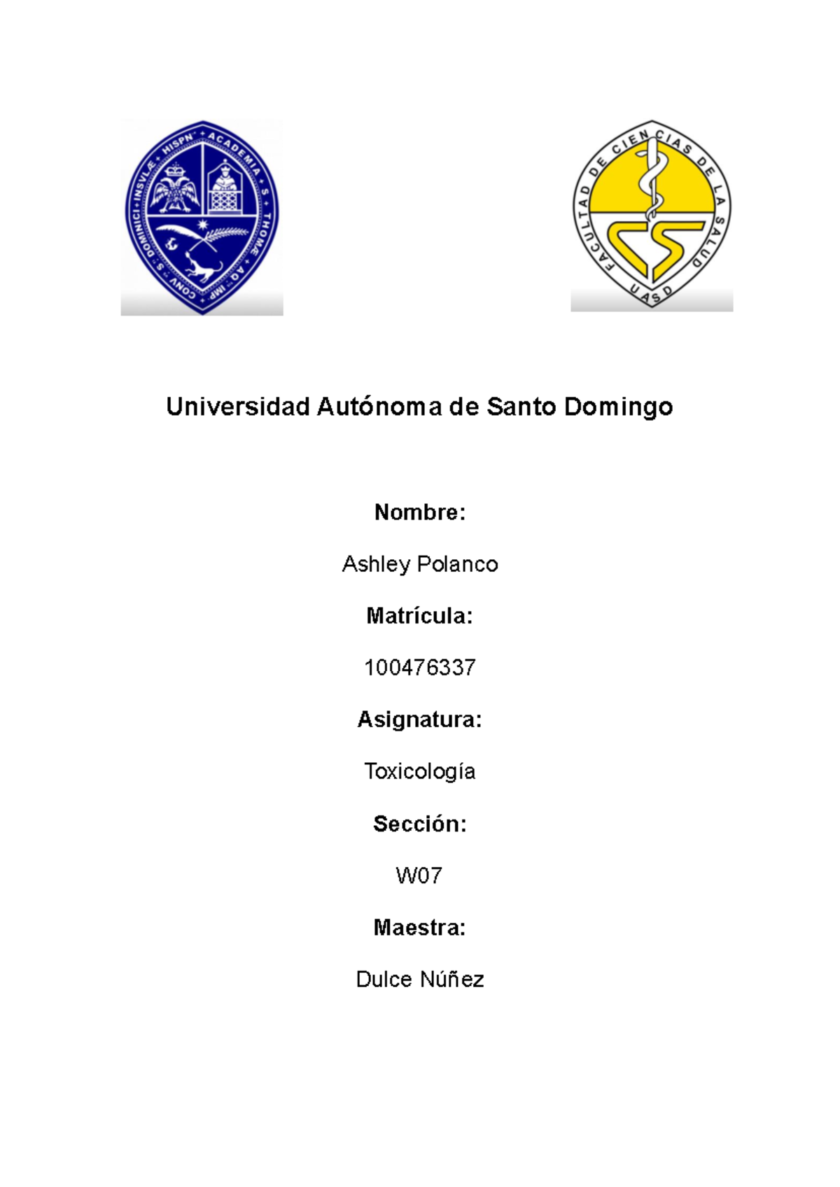 Toxicología W07: Intoxicaciones No Medicamentosas - Ashley Polanco ...