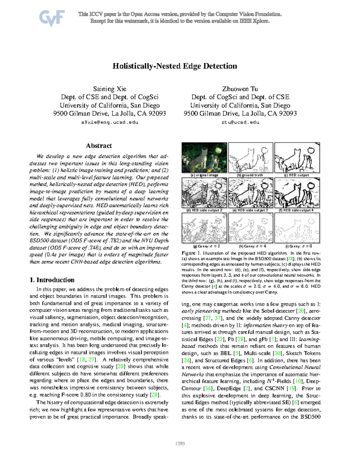 Holistically-Nested Edge Detection (HED) - ICCV 2015 Study - Studocu